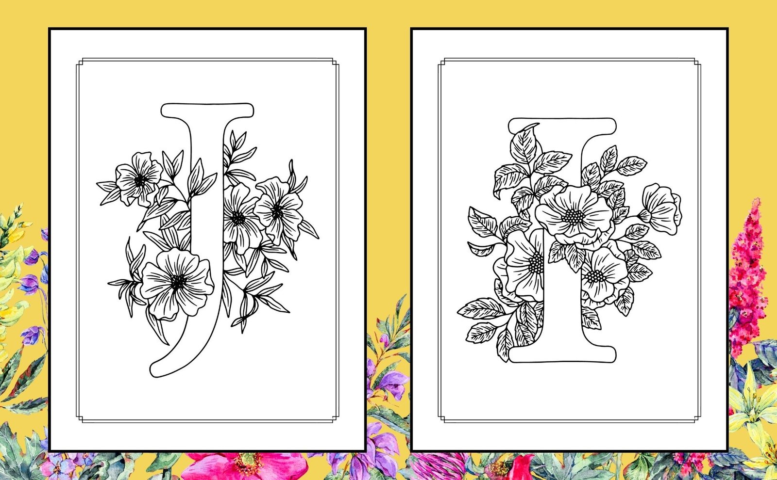 ABC Floral Alphabet Coloring Book - Florin Stanciu